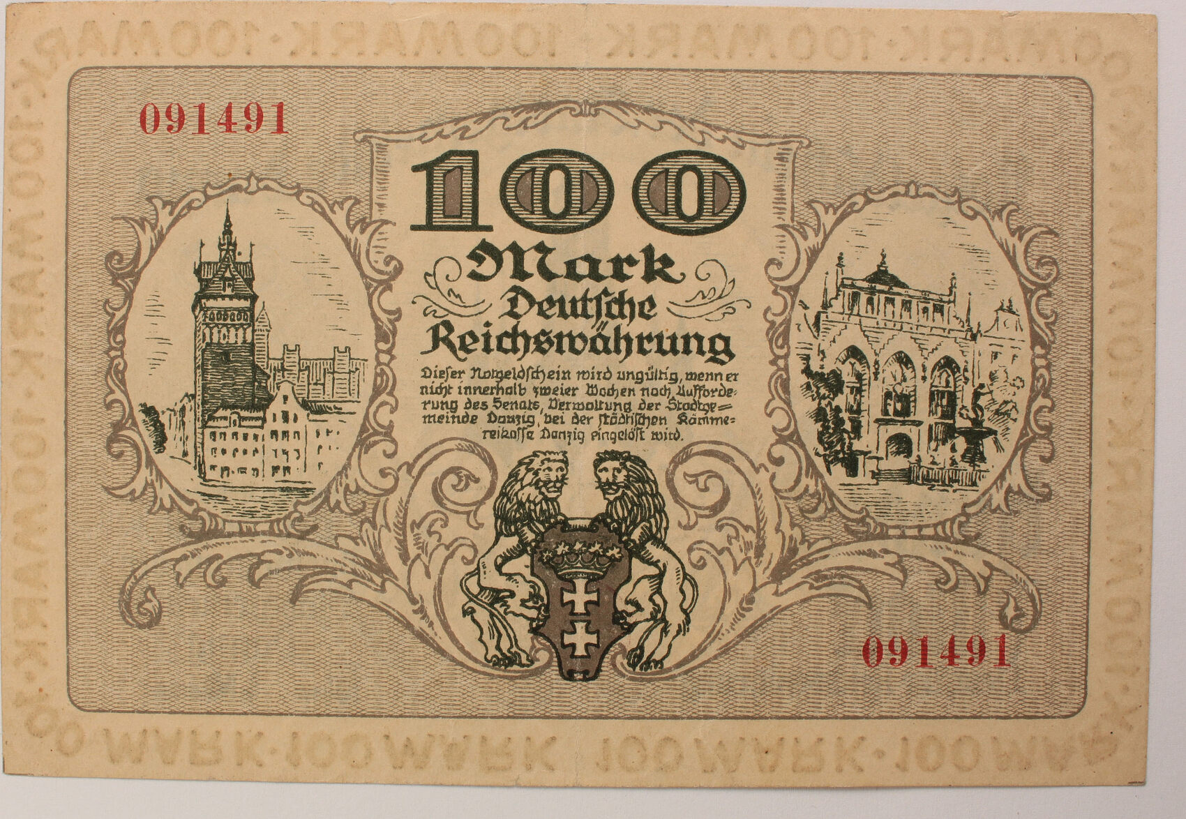 Danzig 100 Mark 1922 VF | MA-Shops