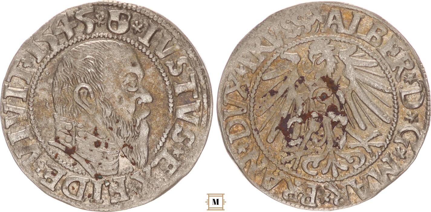 Germany-Preussen Herzogtum groschen 1545 Albrecht von Brandenburg ...