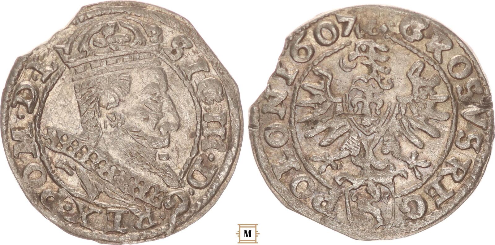 Poland groschen 1607 Sigismund III., Krakow XF, scratches | MA-Shops