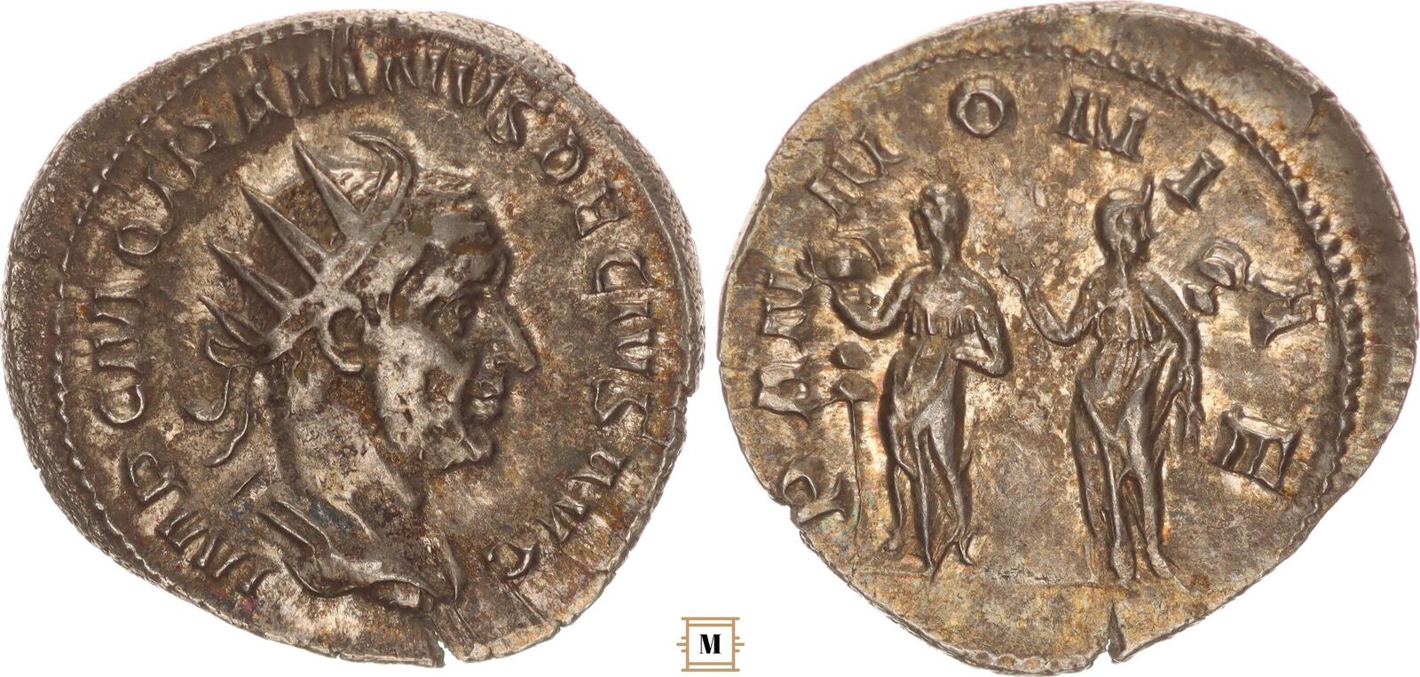 Roman Empire Antoninianus 249-251 Trajan Decius, PANNONIAE, Two ...