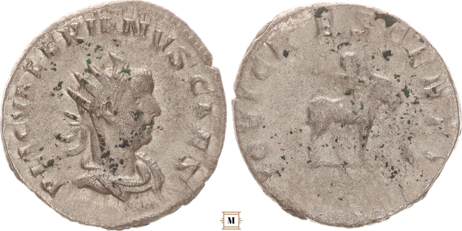 Roman Empire Antoninianus 256-258 Valerian II. as Caesar, Jupiter ...