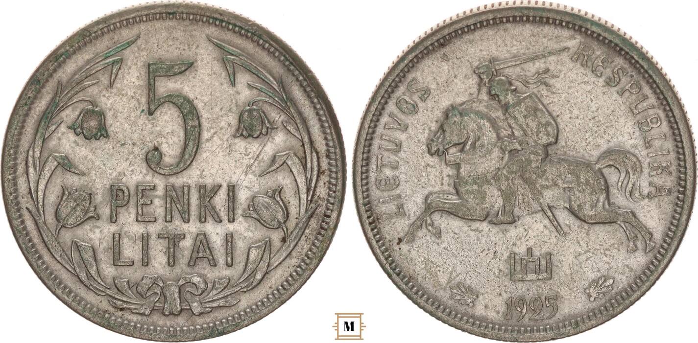 Lithuania 5 litai 1925 | MA-Shops