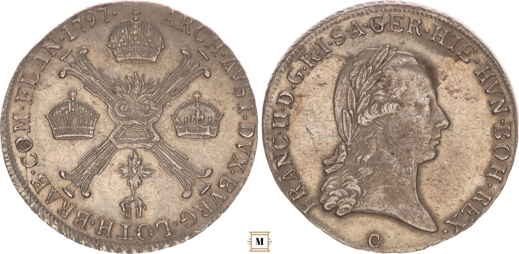 RDR 1/4 kronentaler 1797 C Franz II., PRAG XF, leicht justiert | MA-Shops