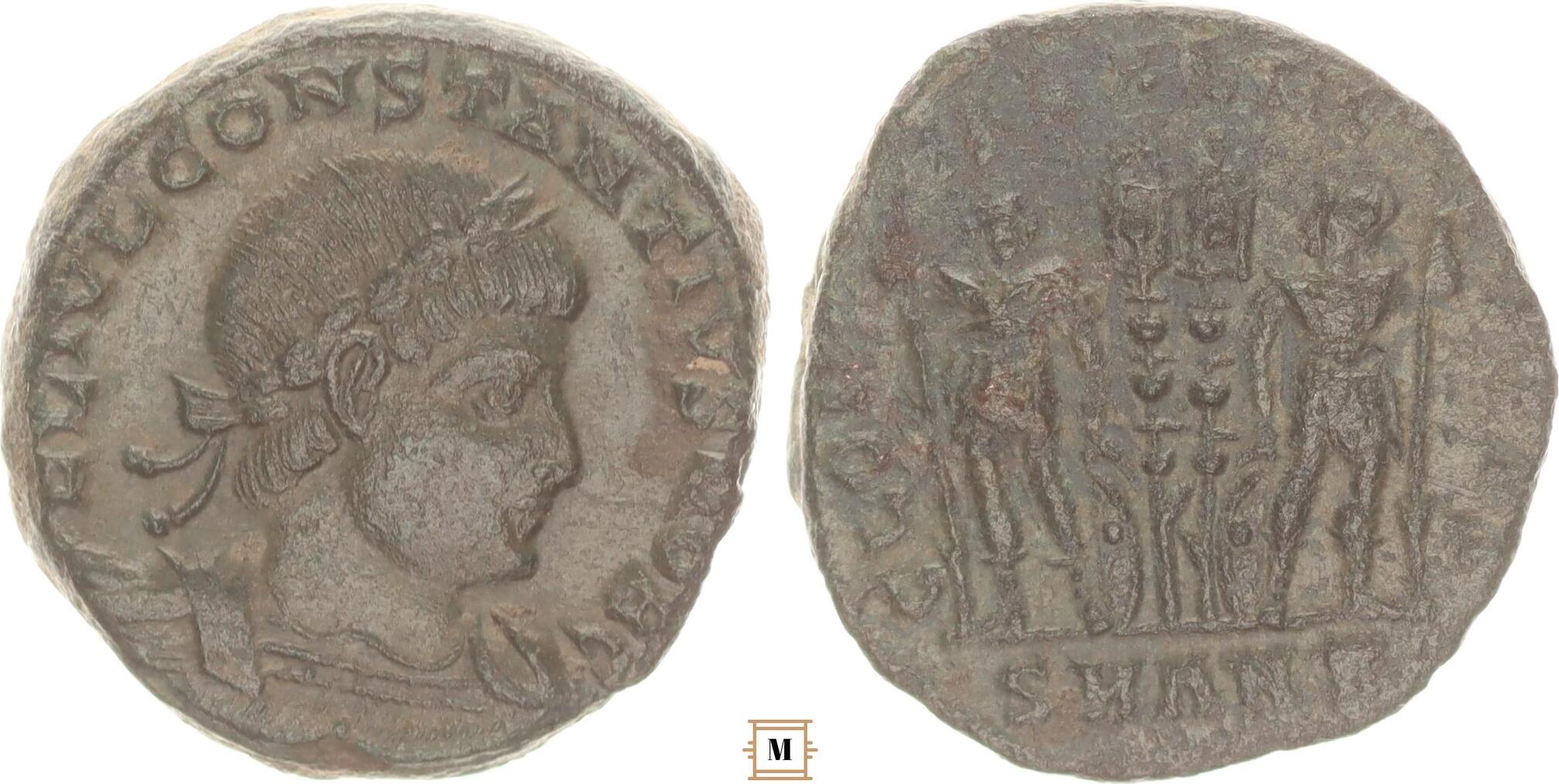 Roman Empire reduced follis 317-337 Constantius II. as Caesar, Two ...