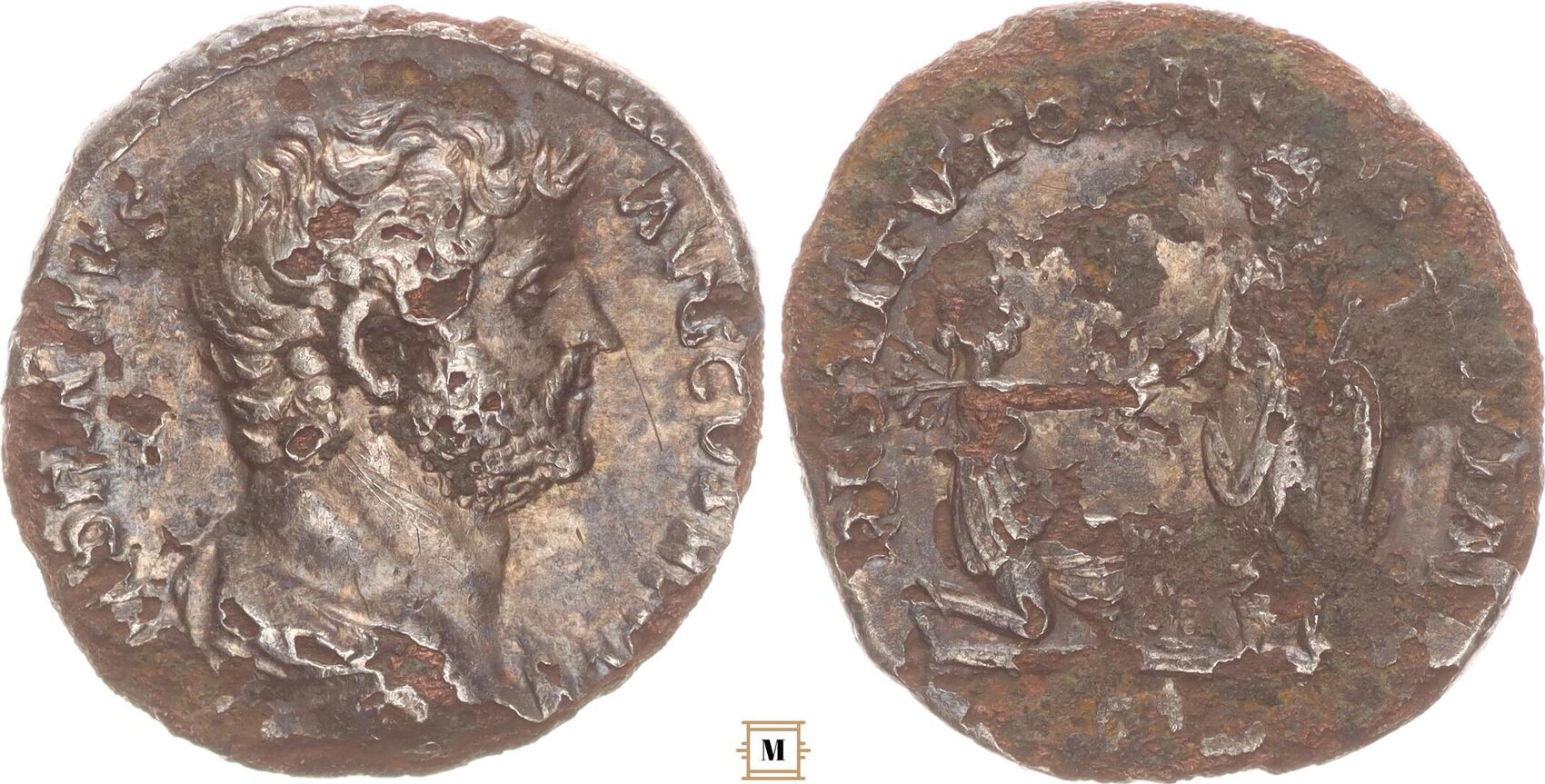 Roman Empire AR denarius 117-138 Hadrian, RESTITVTORI HISANIAE, Traves ...