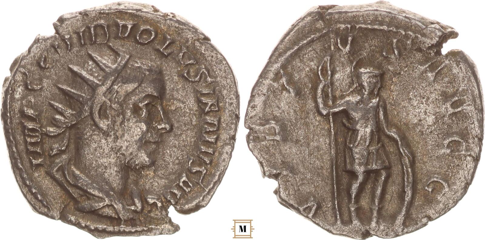 Roman Empire AR Antoninianus 251-253 Volusian, VIRTVS AVGG, Virtus ...