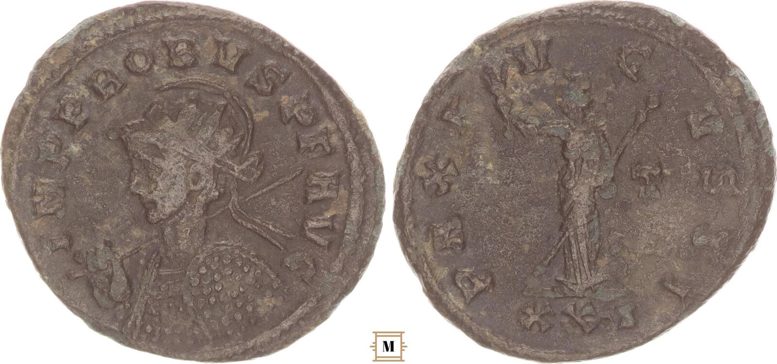 Roman Empire Antoninianus 276-282 Probus, Helmeted Bust left / PAX ...