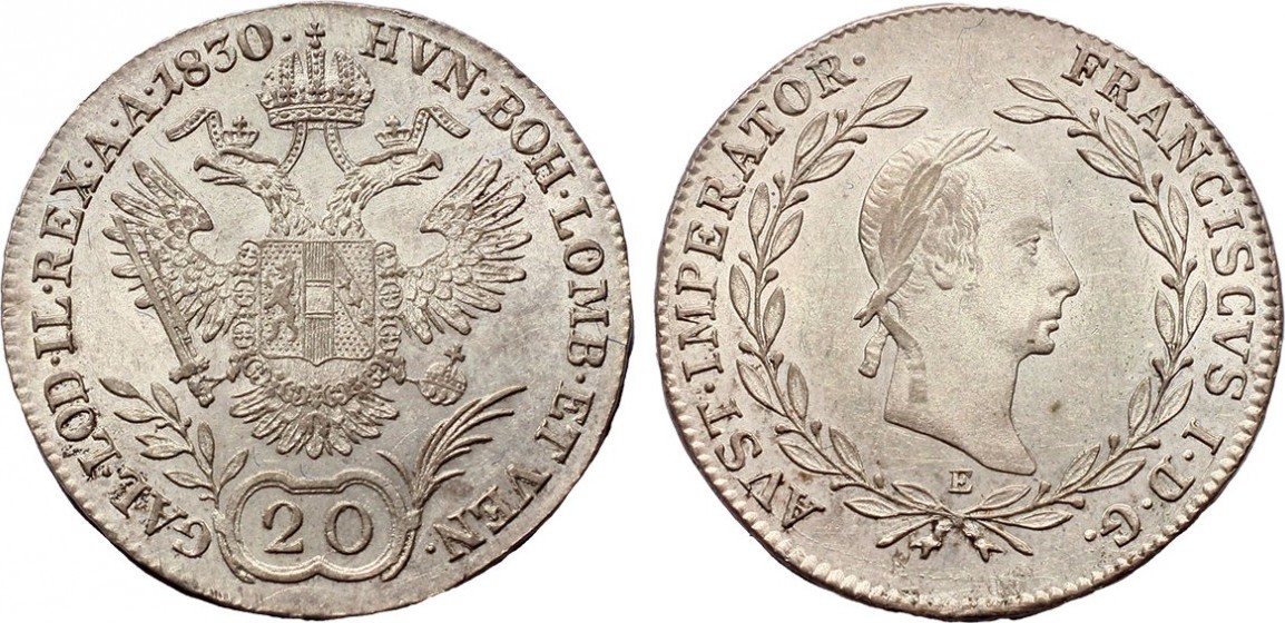 RDR 20 kreuzer 1830 Franz II. E aUNC | MA-Shops