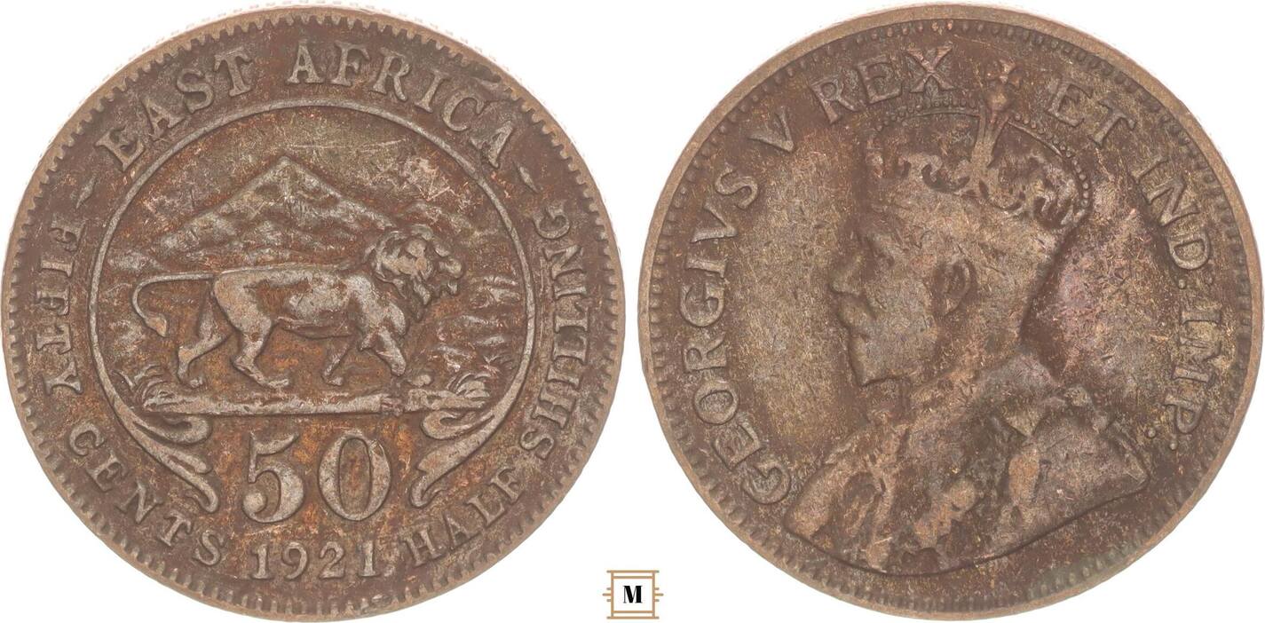 British East Africa 50 cents 1921 George V. VF | MA-Shops