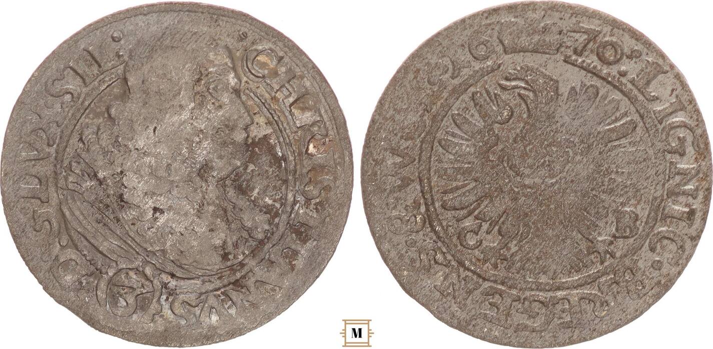 Germany-Schlesien-Liegnitz-Brieg 3 kreuzer 1670 | MA-Shops