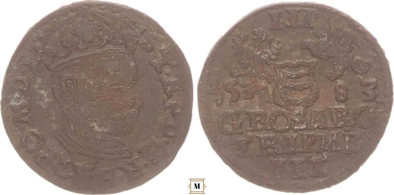 Poland 3 groschen 1583 Stephan Bathory, Vilnius contemporary forgery ...