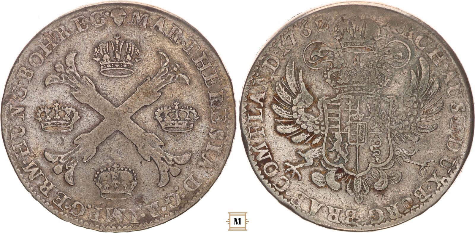 Austrian-Netherlands kronentaler 1772 Maria Theresia, Bruxelles VF | MA ...