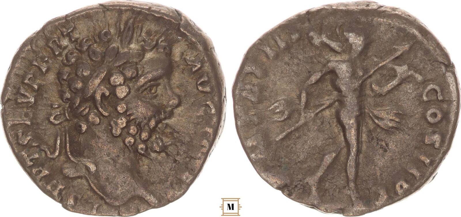 Roman Empire AR denarius 193-211 Septimius Severus, P M TR P III COS II ...