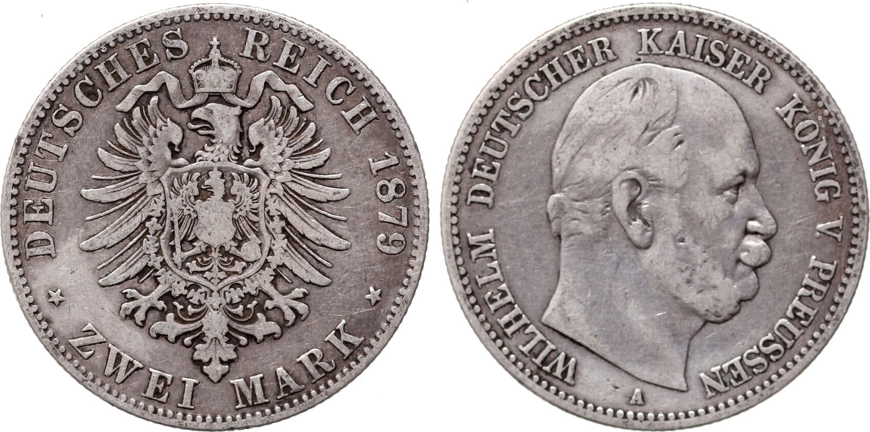 Germany - Preussen 2 mark 1879 A Wilhelm I. VF- | MA-Shops