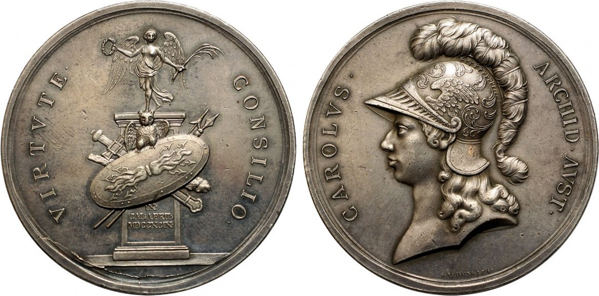 1799 Archduke Charles of Austria, victory over France,Stockach, medal ...