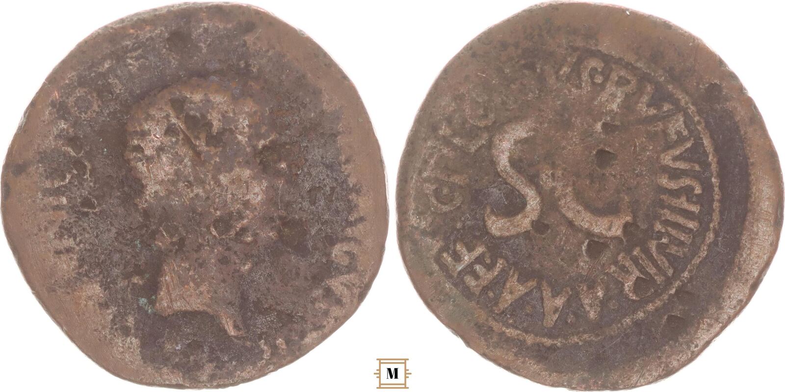 Roman Empire AE As 27 BC - 14 AD Augustus, C. Plotius Rufus, Moneyer ...