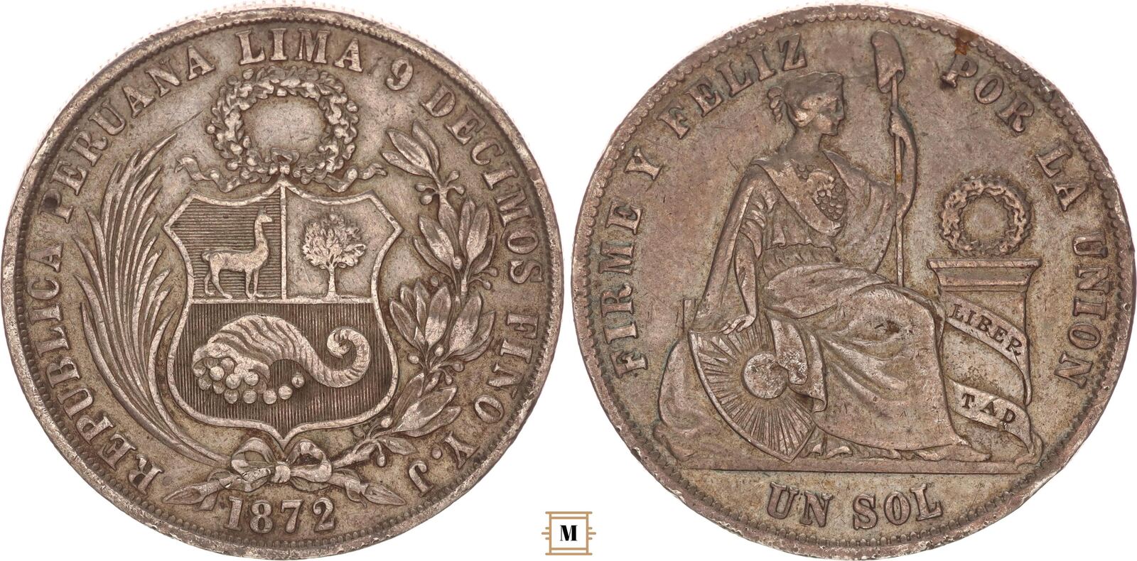 Peru 1 sol 1872 VF | MA-Shops