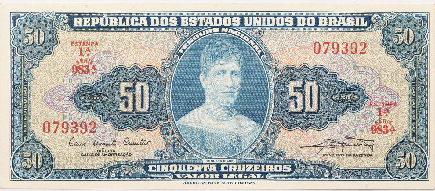 Brazil 50 cruzeiros /1961/ XF+ pinholes | MA-Shops