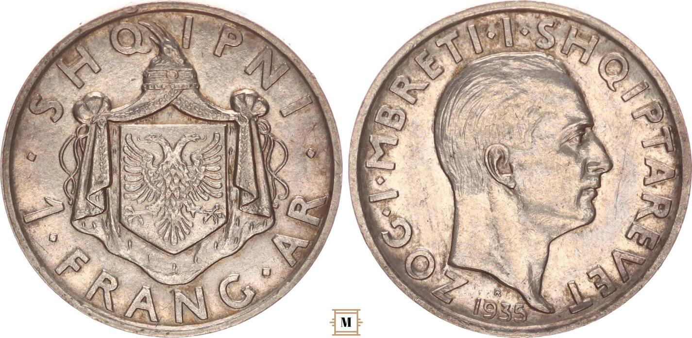 Albania 1 franga ar 1935 XF | MA-Shops