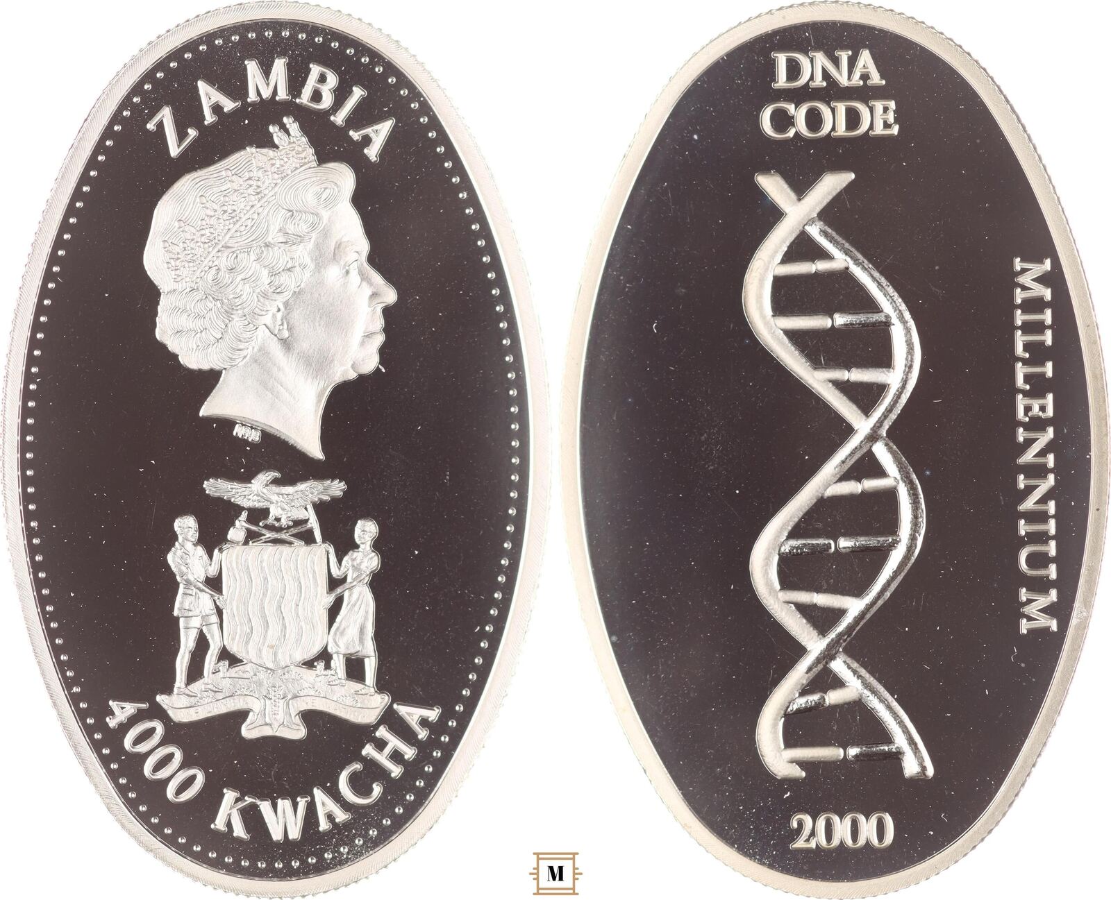 Zambia 4000 kwacha 2000 Millenium - DNA code PROOF | MA-Shops