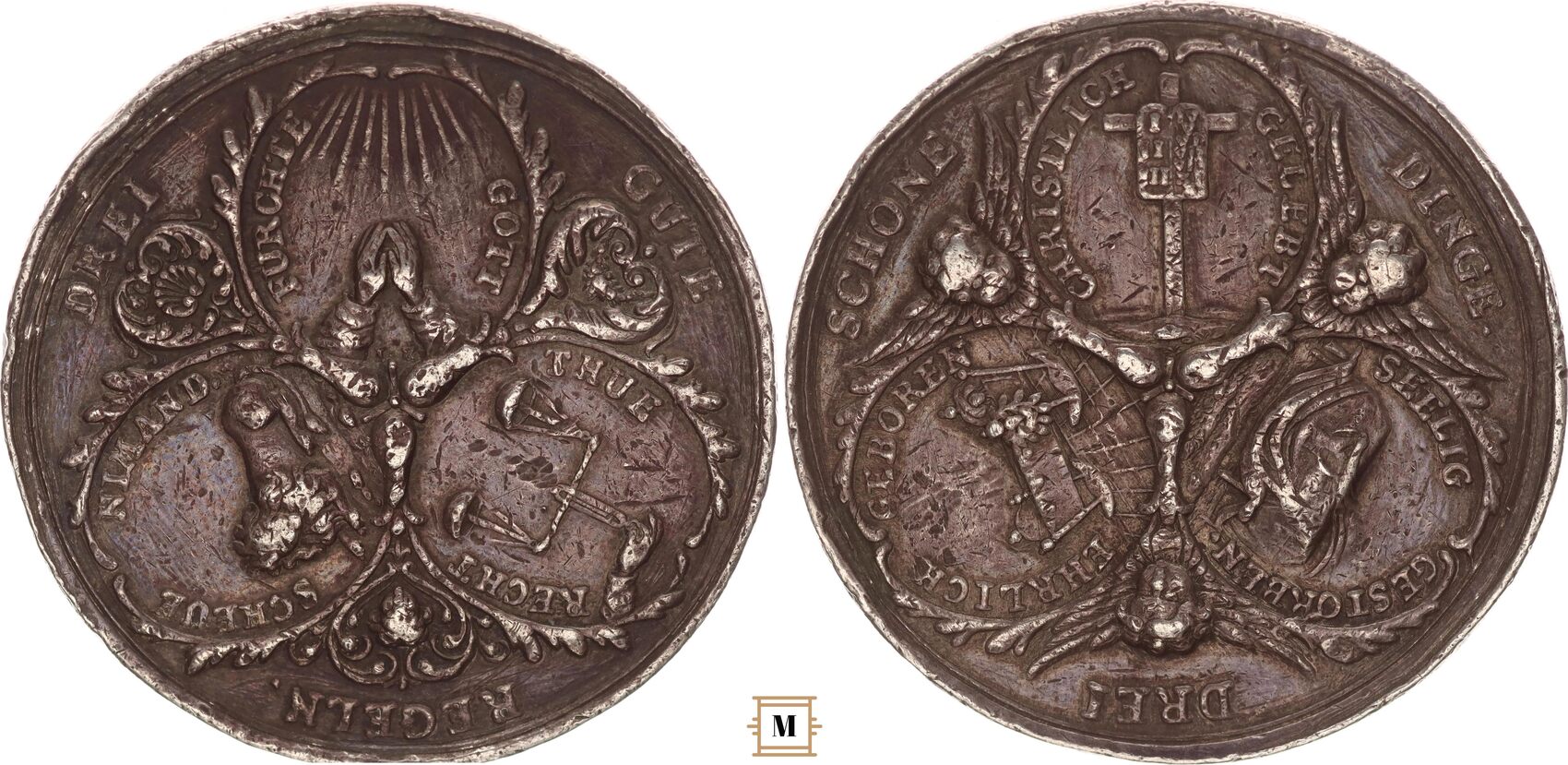 Germany-Schlesien silbermedaille um 1750 auf die schönen dinge und die ...