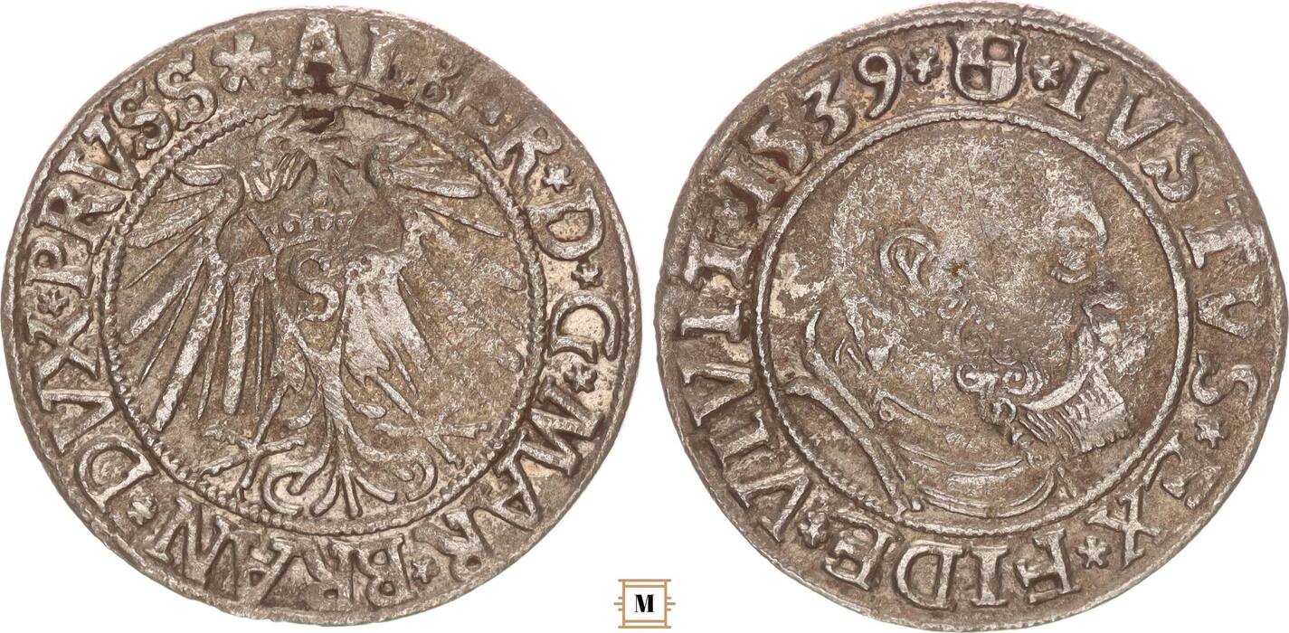 Germany-Preussen groschen 1539 Albrecht von Brandenburg, Königsberg ...