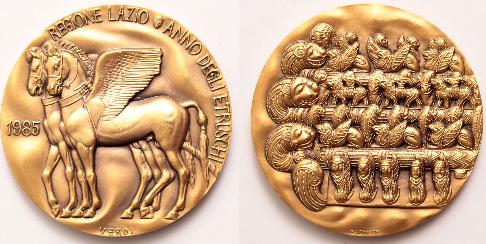 Italy - Lazio gilt medal 1985 Anno degli Etrusci, Verdi/Johnson | MA-Shops