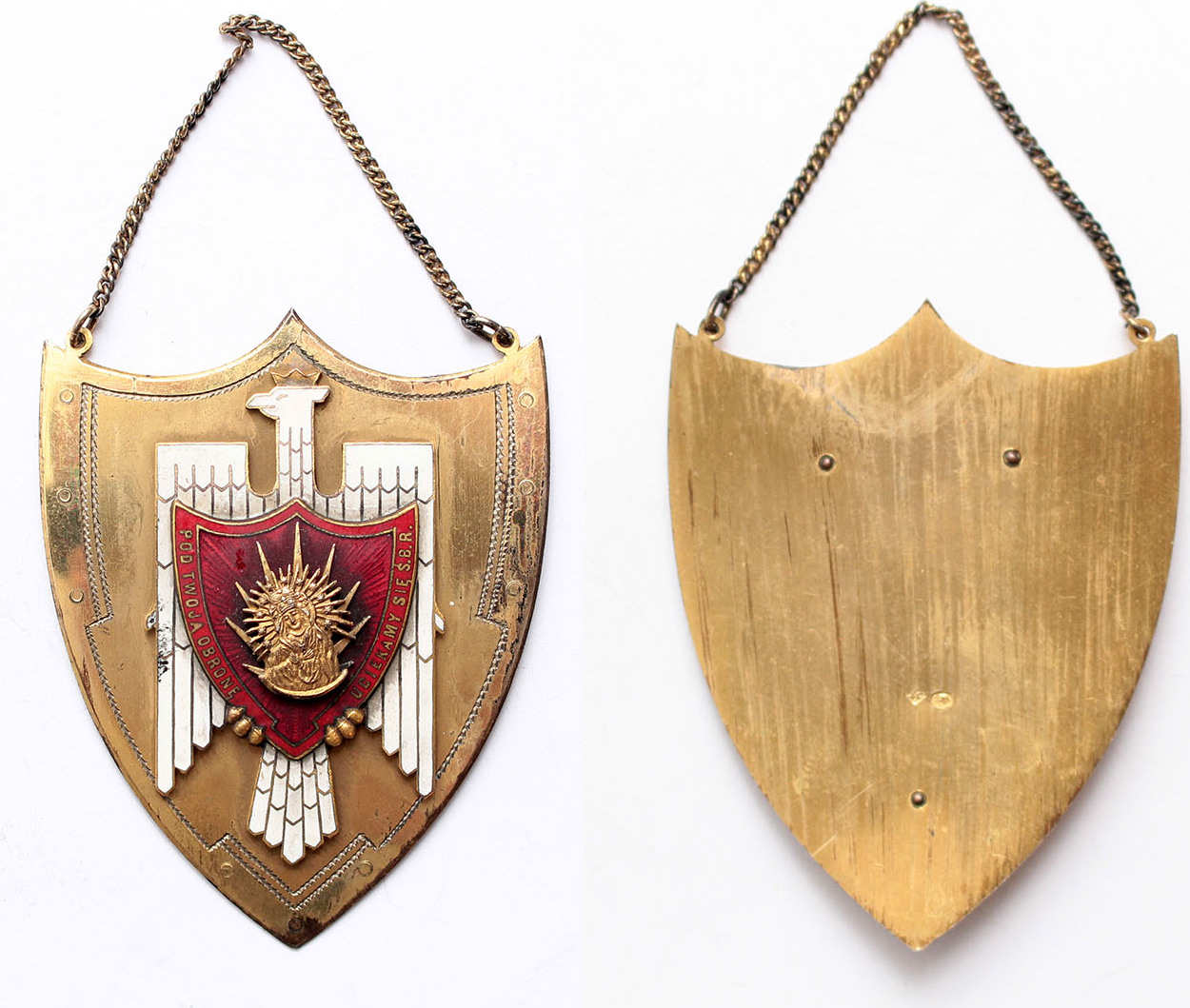 Poland pre 1945 Patriotic shield, Our lady of Ostrabrama, hallmarked ...