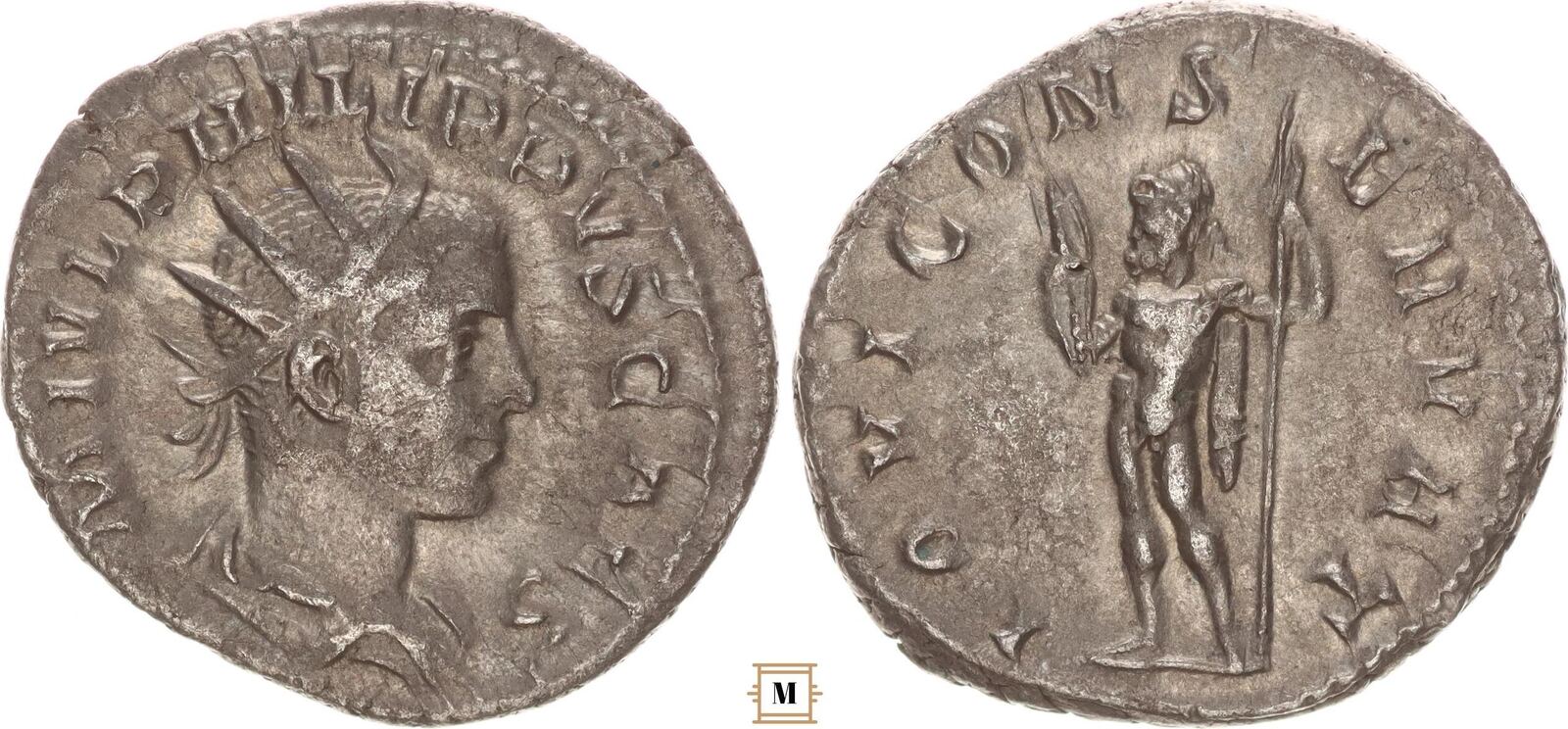 Roman Empire Antoninianus 244-247 Philipp II. as Caesar, IOVI CONSERVAT ...