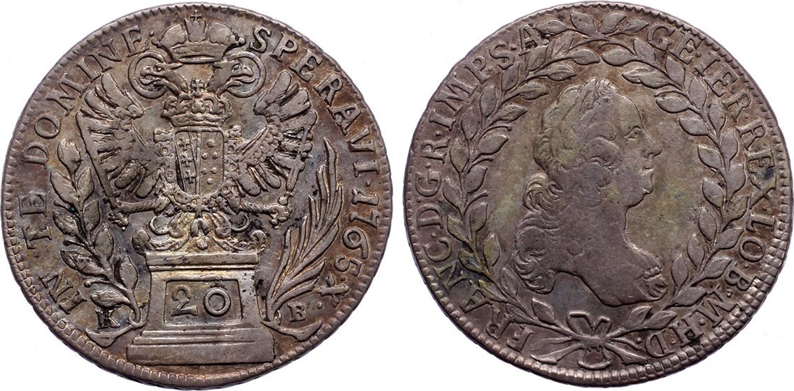 RDR 20 kreuzer 1765 Franz I. KB-Kremnitz VF | MA-Shops