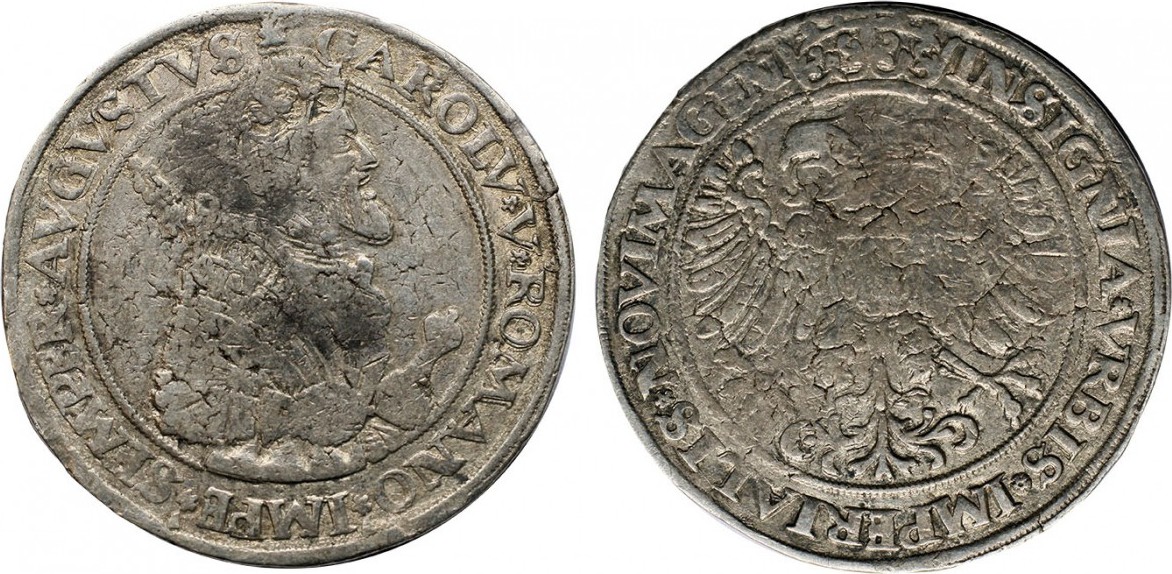 Netherlands thaler 1555 Nijmegen, in the name of Charles V. VF | MA-Shops