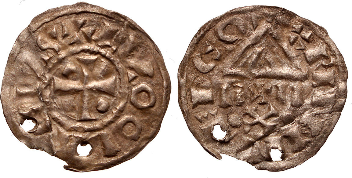 France-Carolingian denar 814-840 Immobilized Temple type of Louis le ...