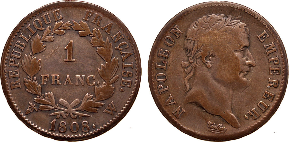 France franc 1808 Napoleon I. W-Lille | MA-Shops