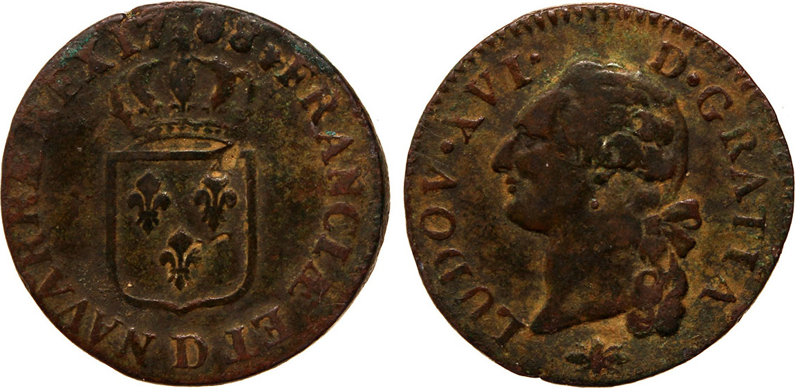 France sol 1788 D Louis XVI., Lyon | MA-Shops