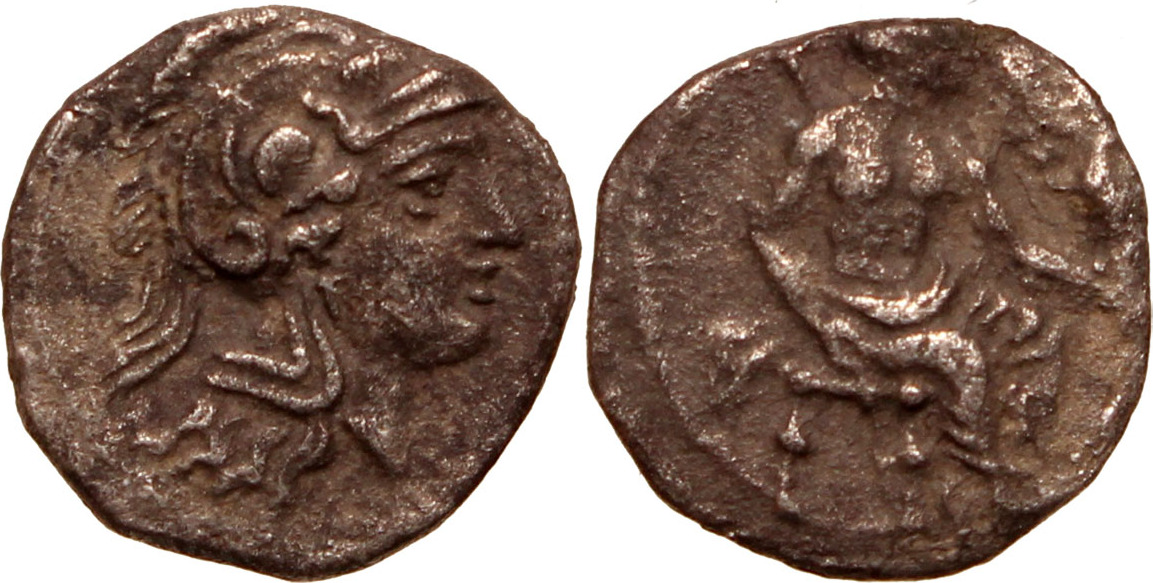 Greek obol 4th cent. BC Cilicia, Tarsos, Head of Athene / Baal of ...