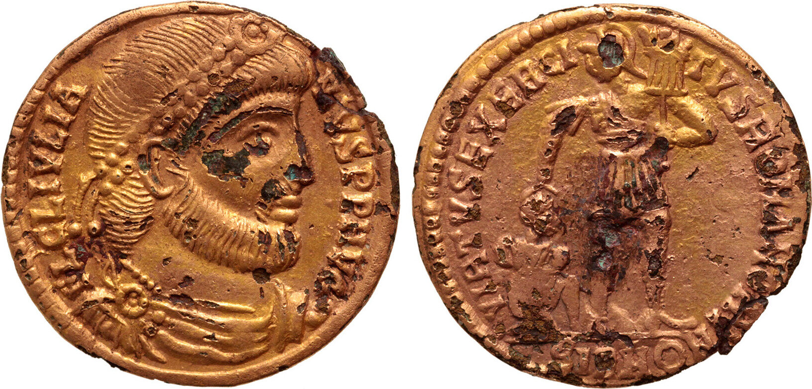 Roman Empire Fourre'e solidus 360-363 Julian II., Subaerate, Sirmium ...