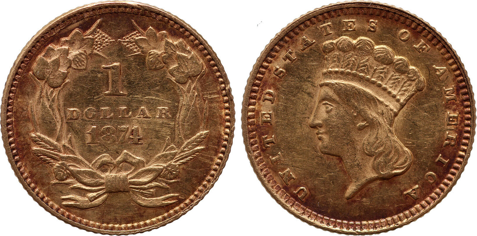 USA 1 dollar 1874 AU | MA-Shops