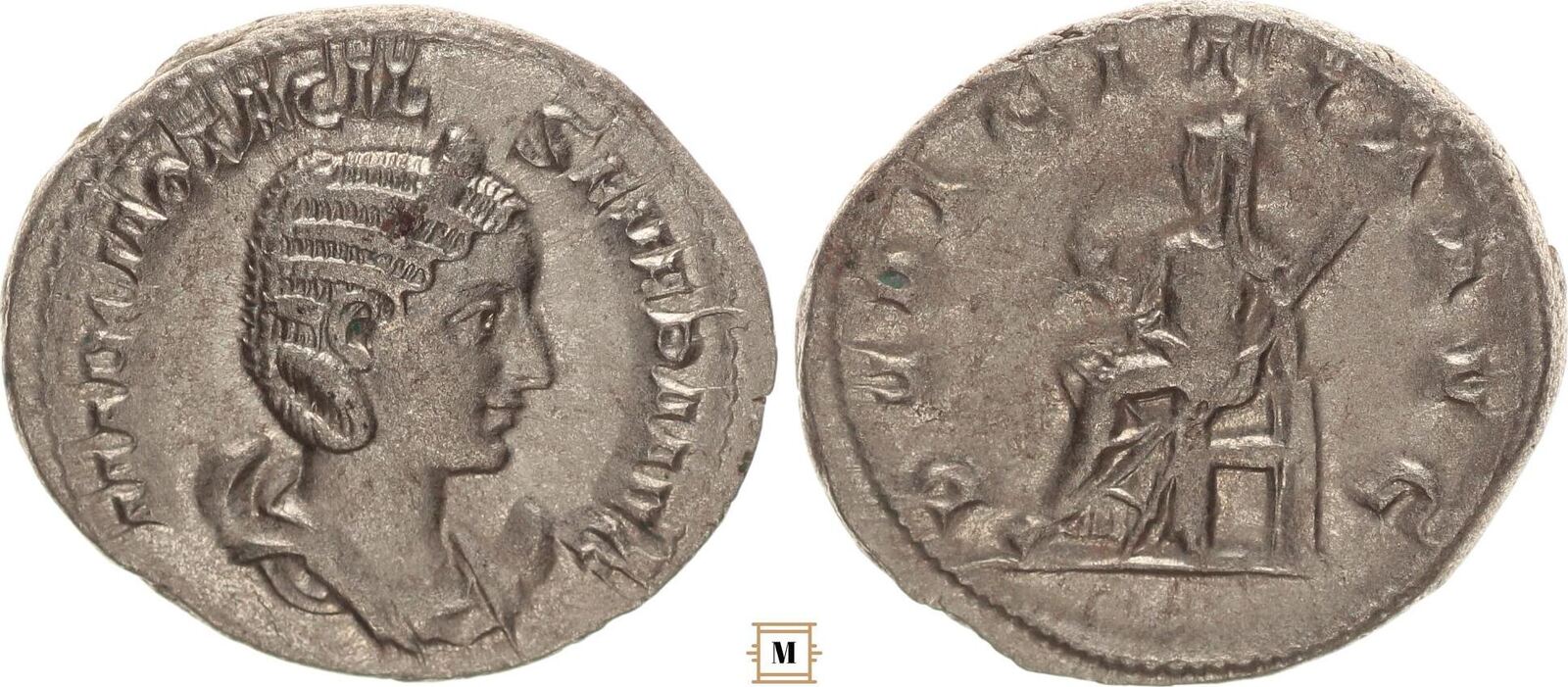 Roman Empire AR antoninianus 244-249 Otacilia Severa, Pudicitia seated ...