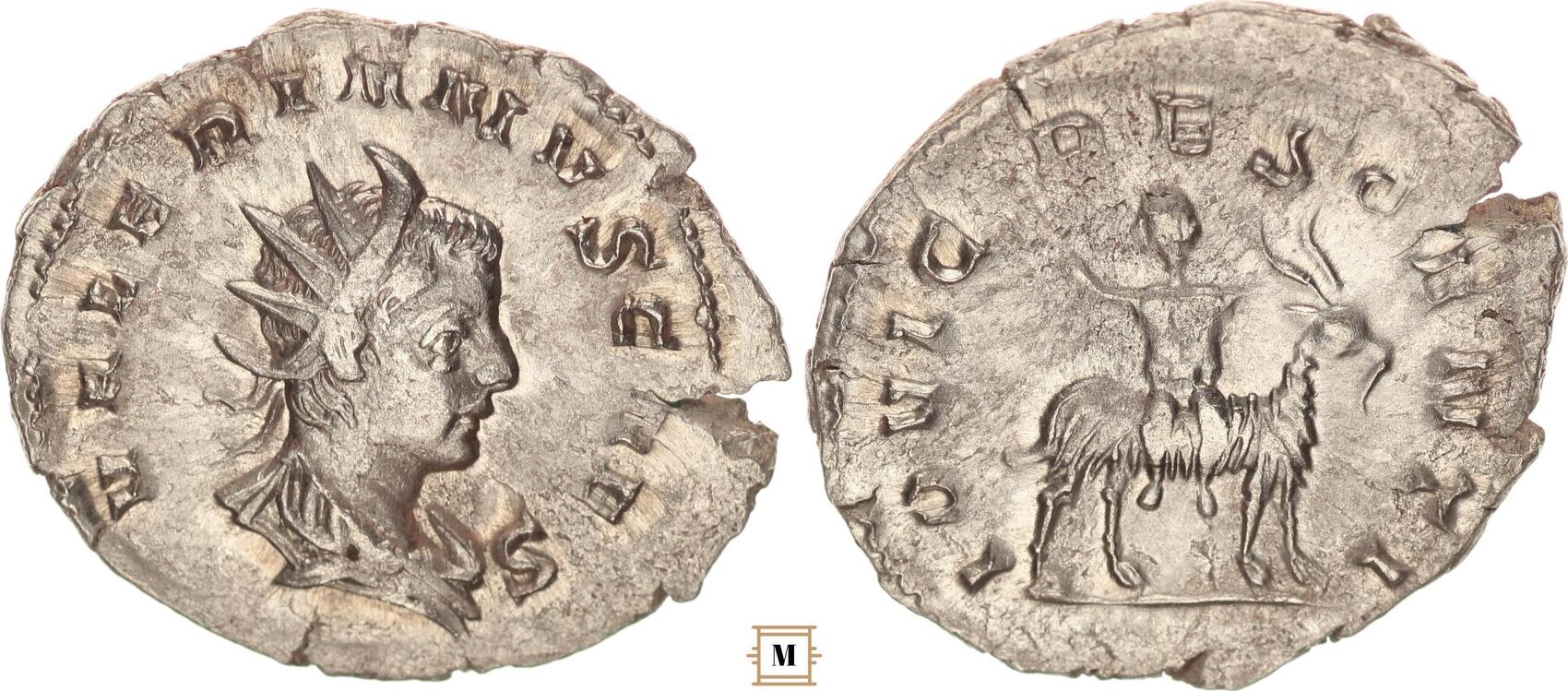 Roman Empire Antoninianus 256-258 Valerian II. as Caesar, Jupiter ...