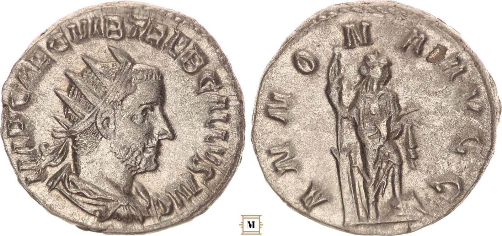 Roman Empire Antoninianus 251-253 Trebonianus Gallus, Annona standing ...