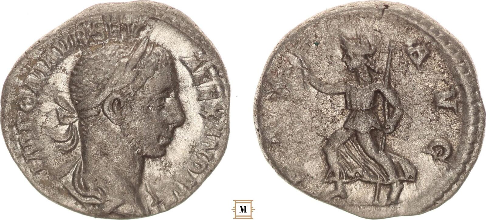 Roman Empire AR denarius 222-235 Severus Alexander, Pax advancing left ...