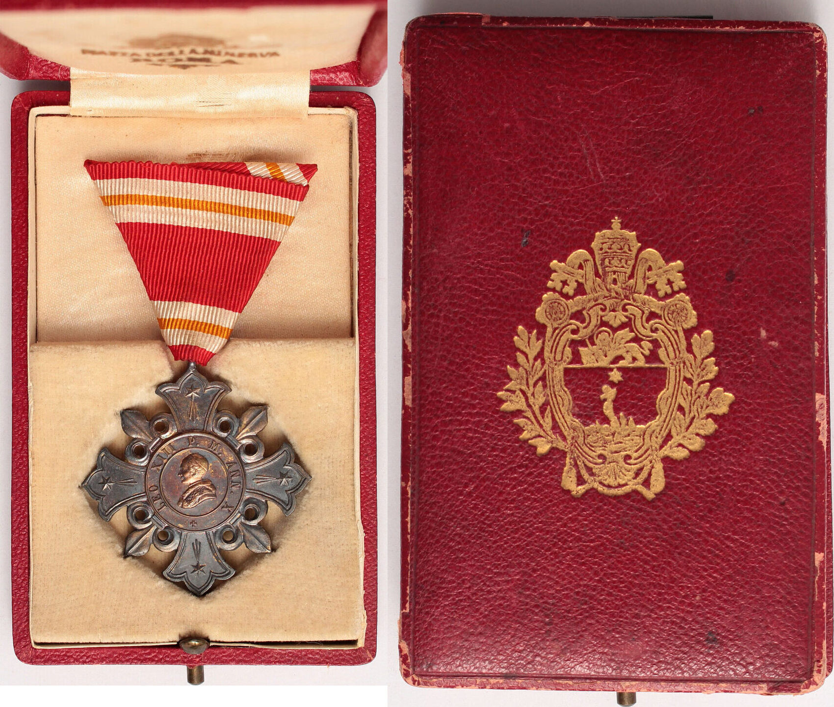 Italy-Vatican silver cross Leo XIII. Pro Ecclesia et Pontifice, St ...