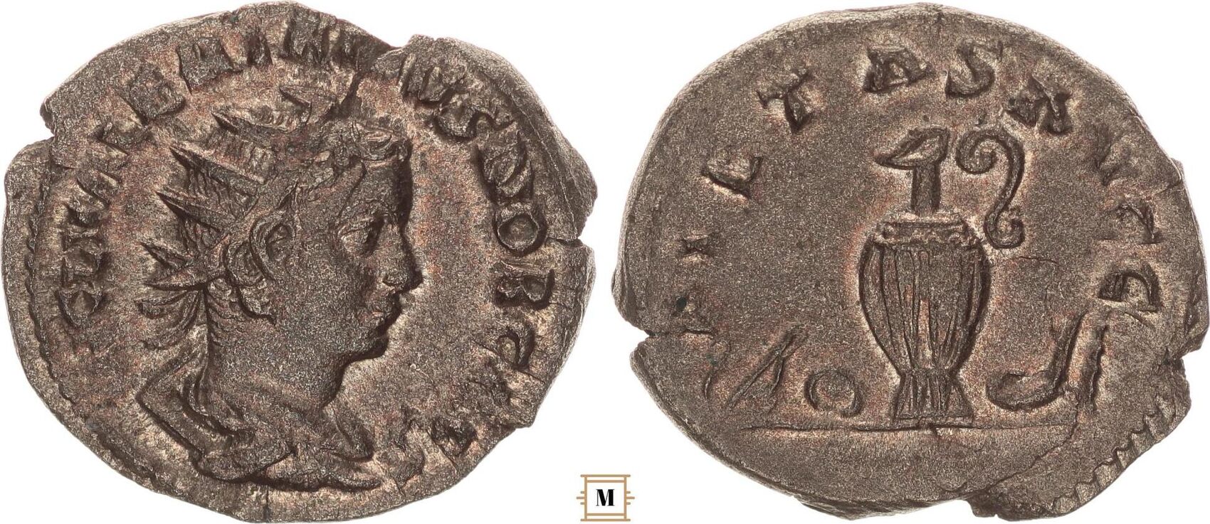 Roman Empire Antoninianus 256-258 Valerian II. as Caesar, Pietas Avgg ...