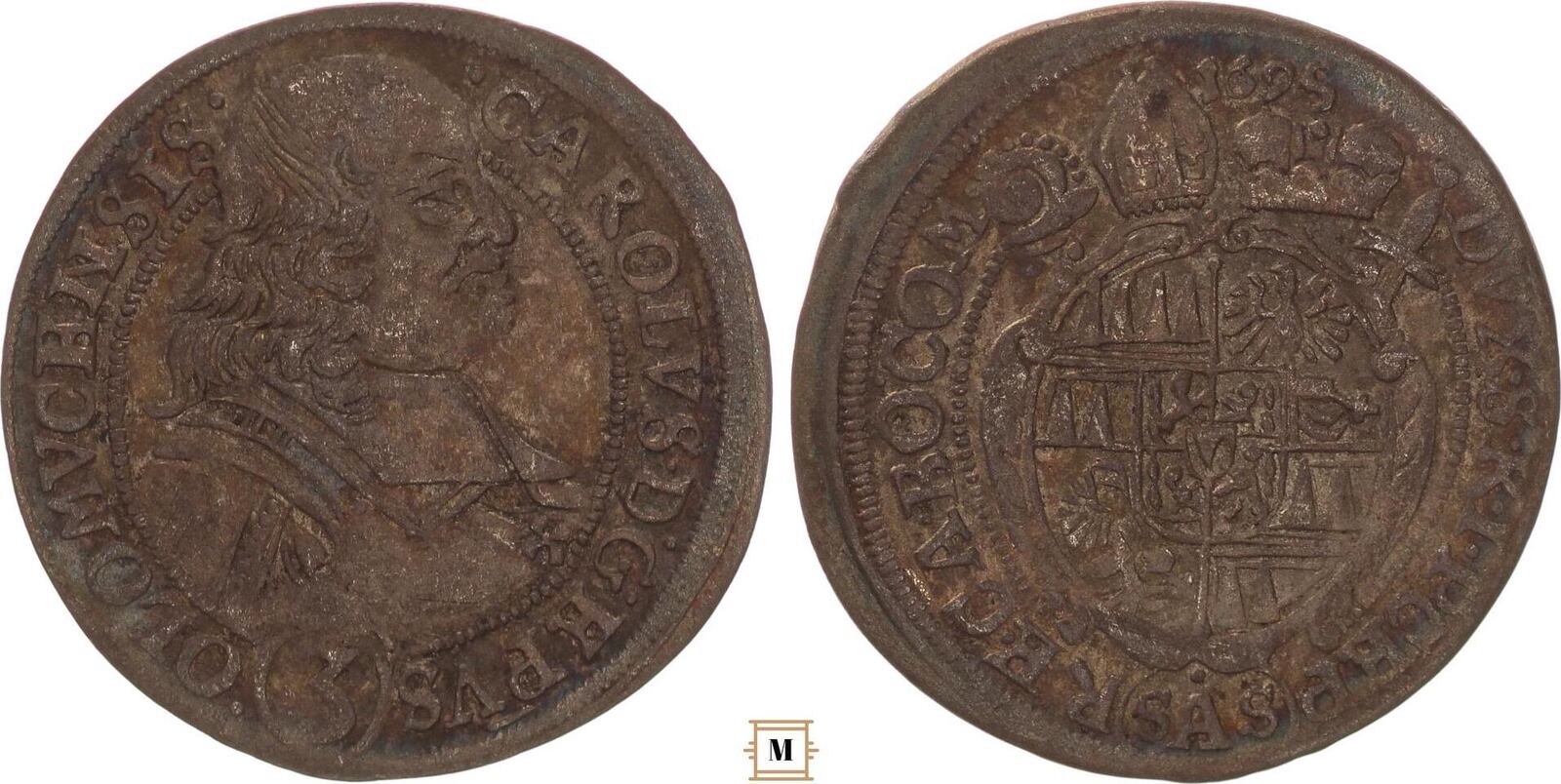 RDR 3 kreuzer 1695 Olmütz, Karl II. von Liechtenstein | MA-Shops