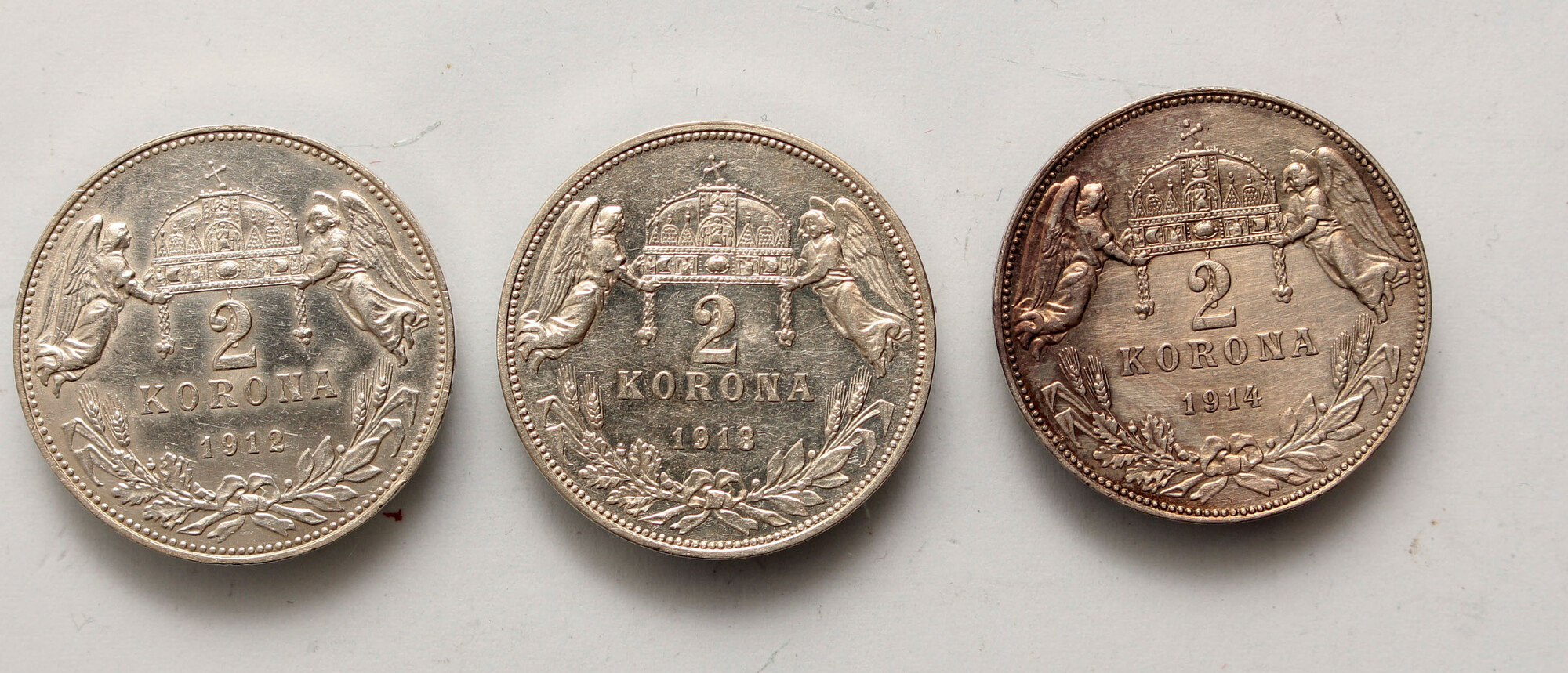 Hungary 2 korona set 1912,1913,1914 SOLD AS SEEN, NO RETURNS ON LOT !!! | MA-Shops