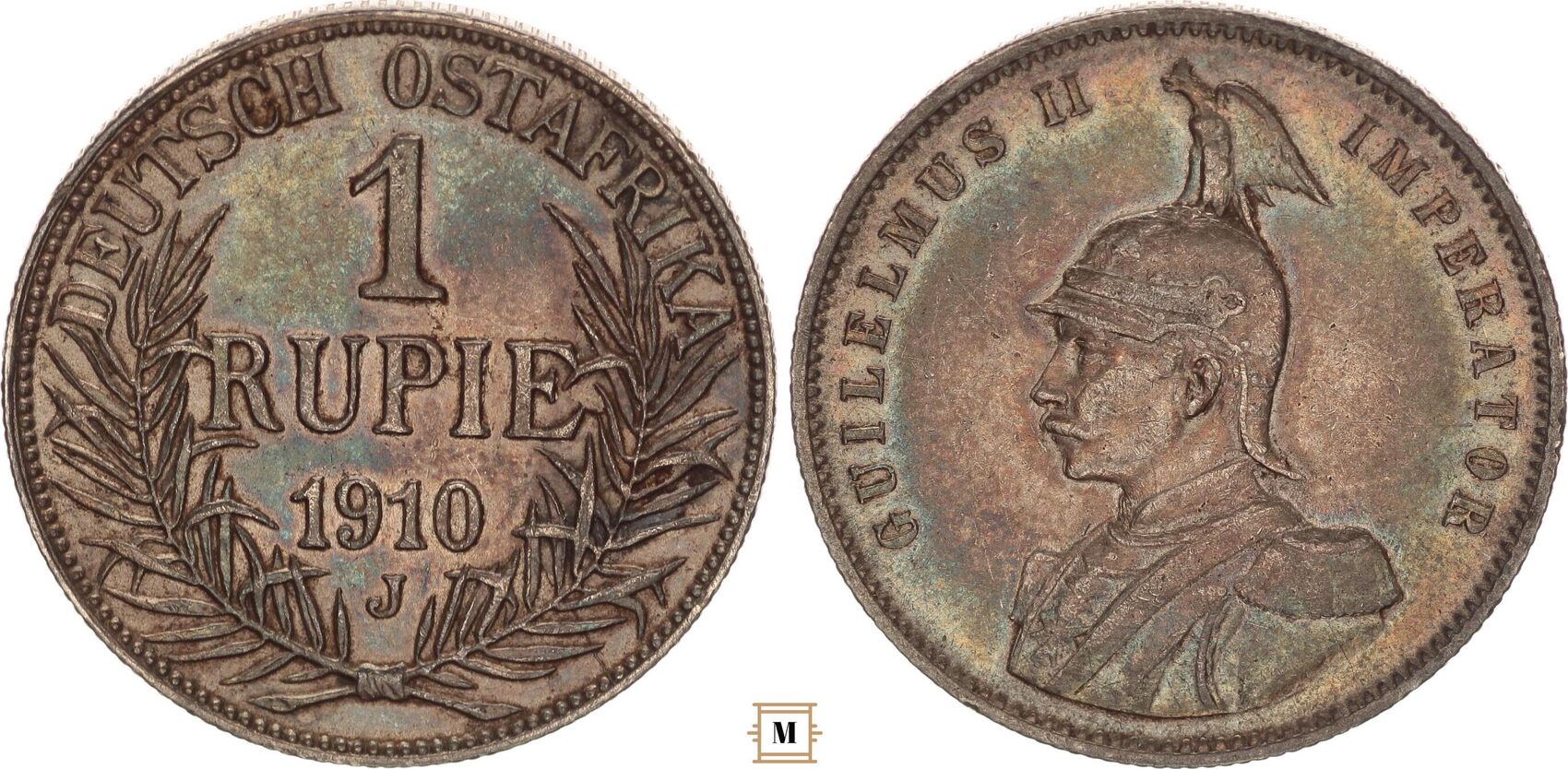 Deutsch-Ostafrika 1 rupie 1913 J XF, schöne patina | MA-Shops