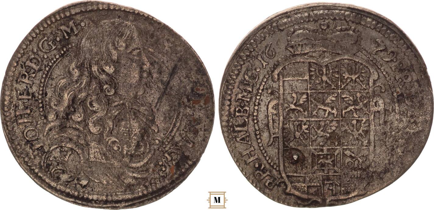 Germany-Brandenburg-Ansbach 1/6 taler 1679 Johann Friedrich | MA-Shops