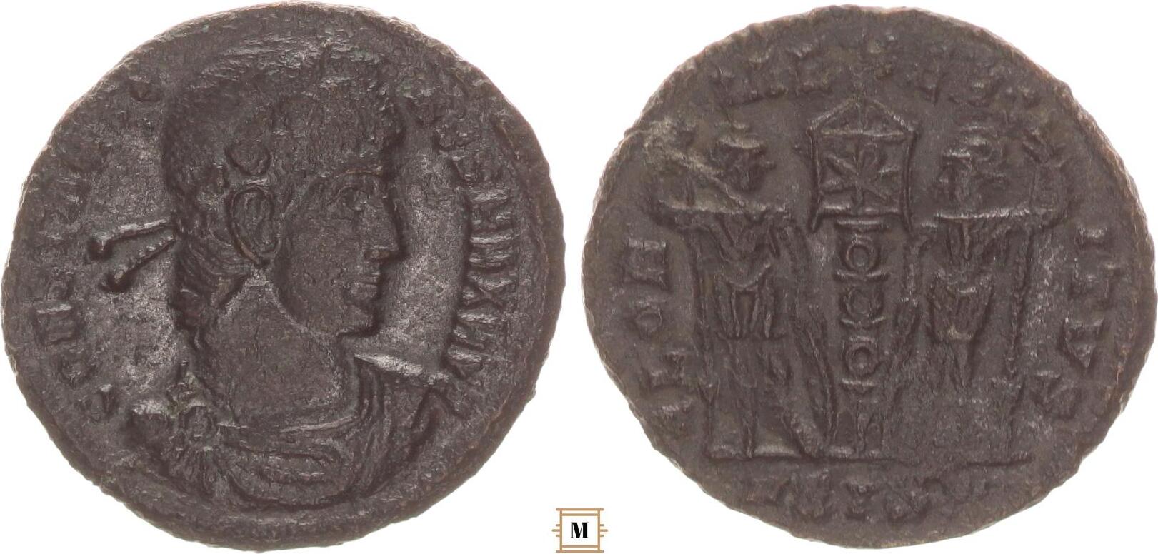 Roman Empire AE reduced follis 310-337 Constantine I., Two soldiers ...