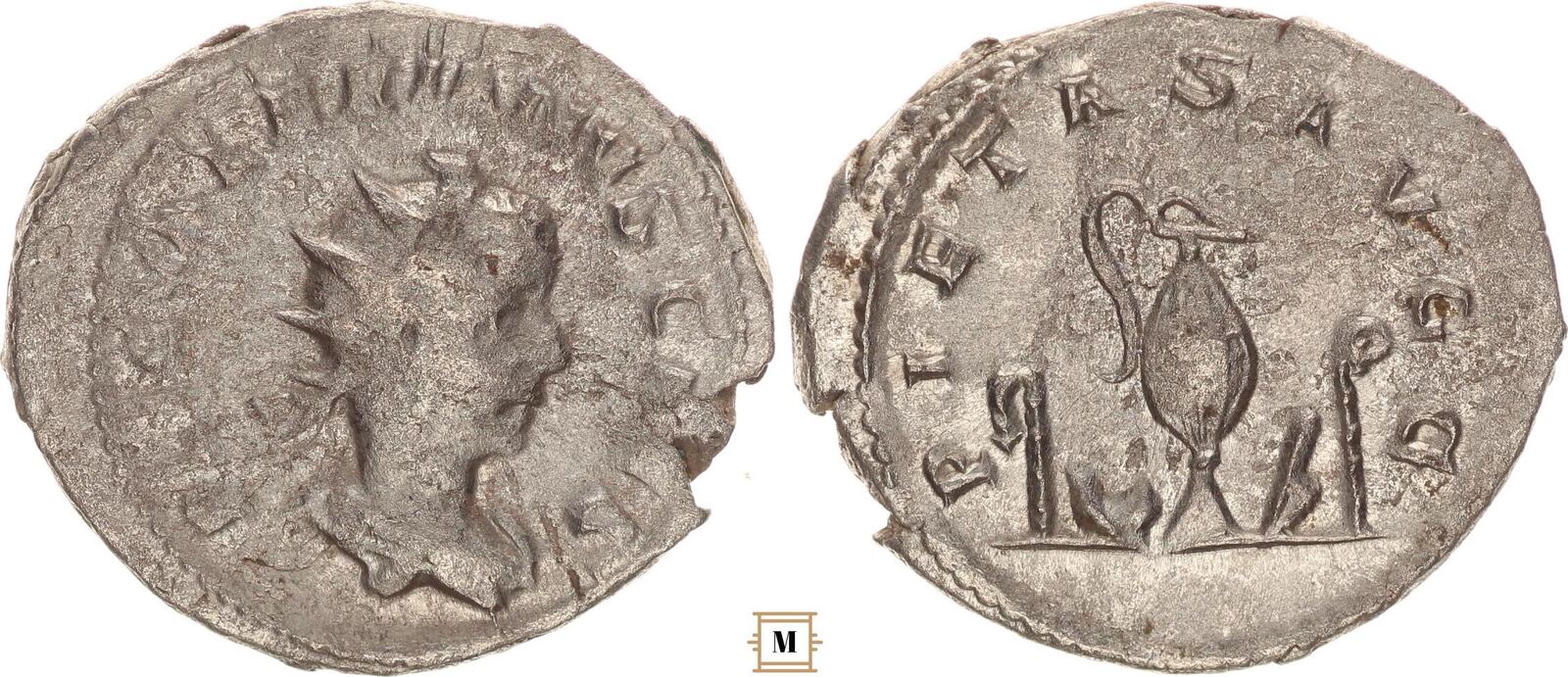 Roman Empire AR Antoninianus 256-258 Valerian II. as Caesar, PIETAS ...