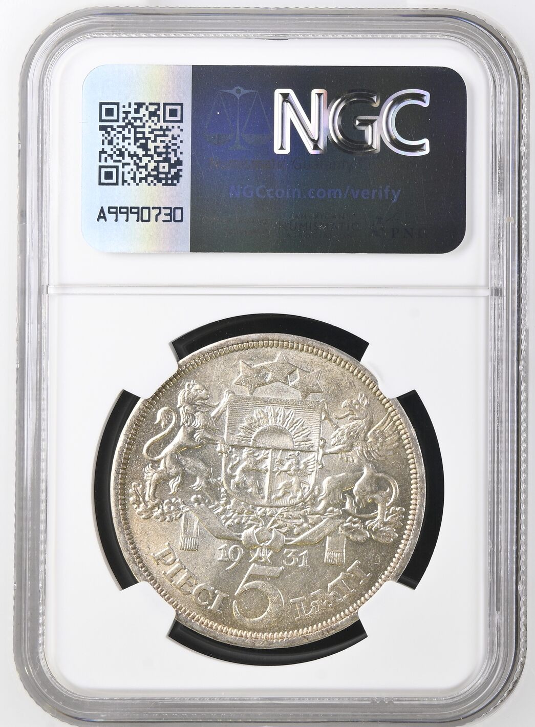 LATVIA 5L 1931 NGC MS 62 | MA-Shops